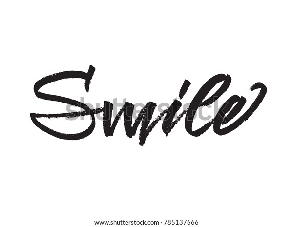 Handwriting Word Smile Stock Vector (Royalty Free) 785137666 | Shutterstock