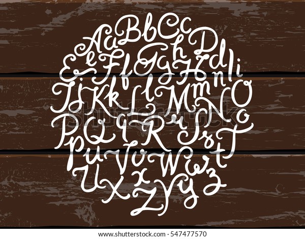 Handwritten alphabet vector font. Hand drawn brush script letters on ...