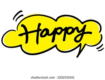 Handwritten Balloon Letters Happy Vector Data Stock Vector (Royalty ...