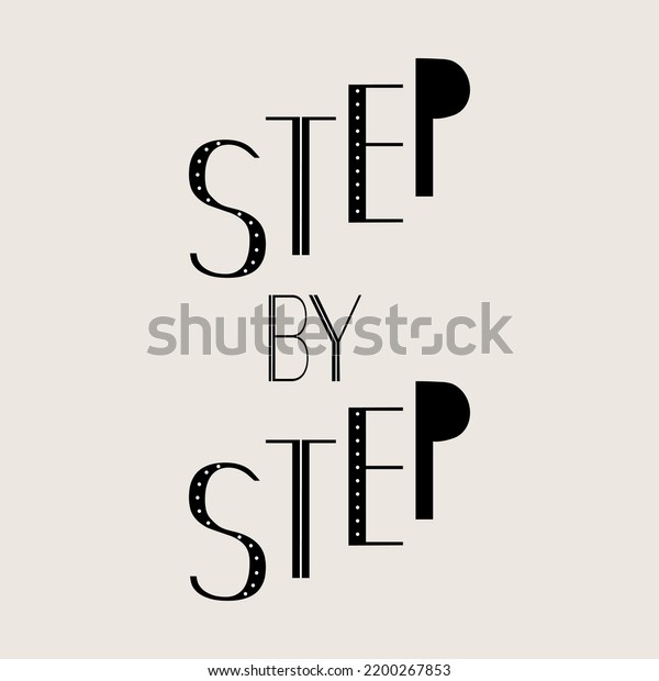 Handwritten Block Print Lettering Step By Stock Vector (Royalty Free ...