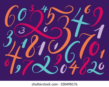 Numbers Background Handwritten Numbers Stock Vector (Royalty Free ...