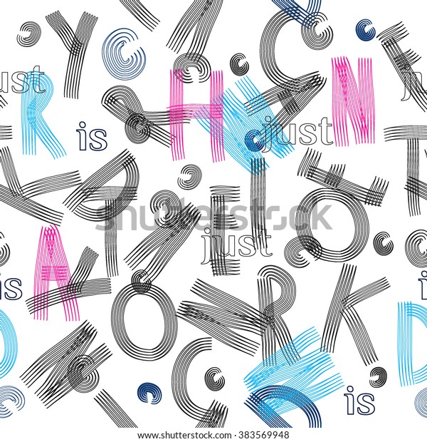 Handwritten Calligraphic Seamless Letter Background Stock Vector ...