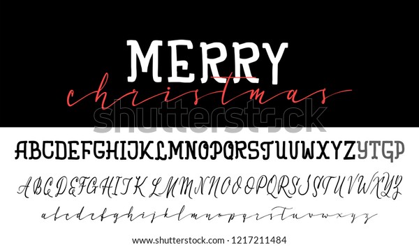 Handwritten Calligraphy Elegant Font Congratulations Happy Stock Vector ...