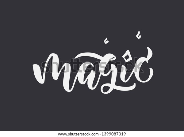 Handwritten Calligraphy Magic Vector Illustration Little Stock Vector ...