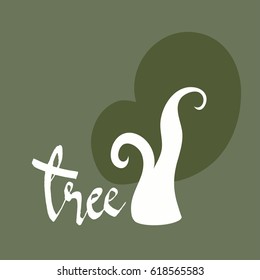 Handwritten Calligraphy Word Tree Stylised Tree Stock Vector (Royalty ...