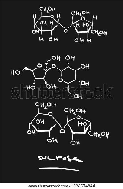 Handwritten Chemical Formulas Sucrose Stock Vector (Royalty Free ...