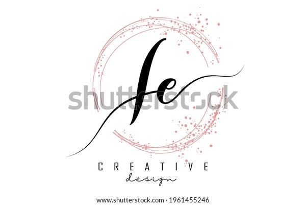 Handwritten E Letter Logo Sparkling Circles Stock Vector (Royalty Free ...