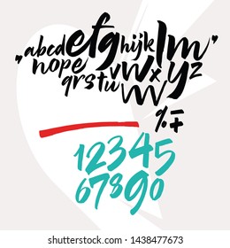 Handwritten Font Script Latin Calligraphic Set Stock Vector (Royalty ...