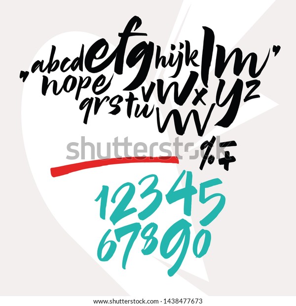 Handwritten Font Script Latin Calligraphic Set Stock Vector (Royalty ...