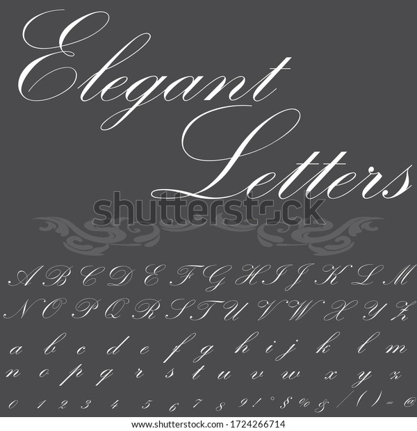 Handwritten Fonts Alphabets Letters Typeface Scripts เวกเตอร์สต็อก