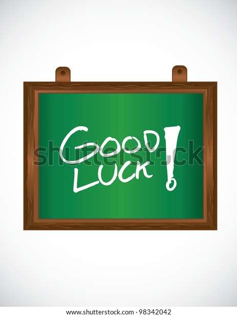 Handwritten Good Luck Word Chalk On Stock Vector (Royalty Free) 98342042