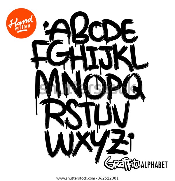 Handwritten Graffiti Font Stock Vector (Royalty Free) 362522081