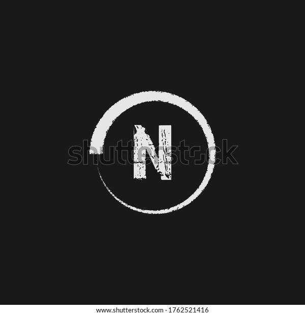 Handwritten Grunge N Brush Stroke Letter Stock Vector (Royalty Free ...