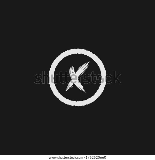 Handwritten Grunge X Brush Stroke Letter Stock Vector (Royalty Free ...