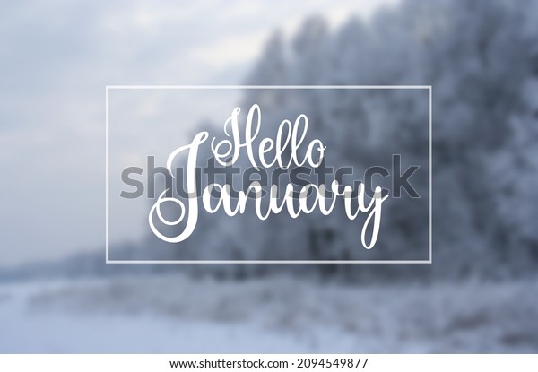 Handwritten Hello January Lettering Message January Stock Vector ...