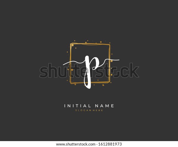 Handwritten Initial Letter P Identity Logo Stock Vector (Royalty Free ...