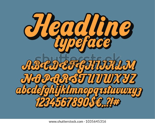 Handwritten Lettering Headline Font Vector Script Stock Vector (Royalty ...