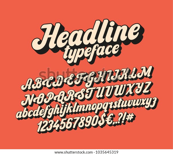 Handwritten Lettering Headline Font Vector Script Stock Vector (Royalty ...