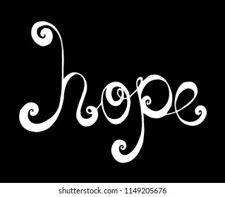 Handwritten Lettering Hope Stock Vector (Royalty Free) 1149205676 ...