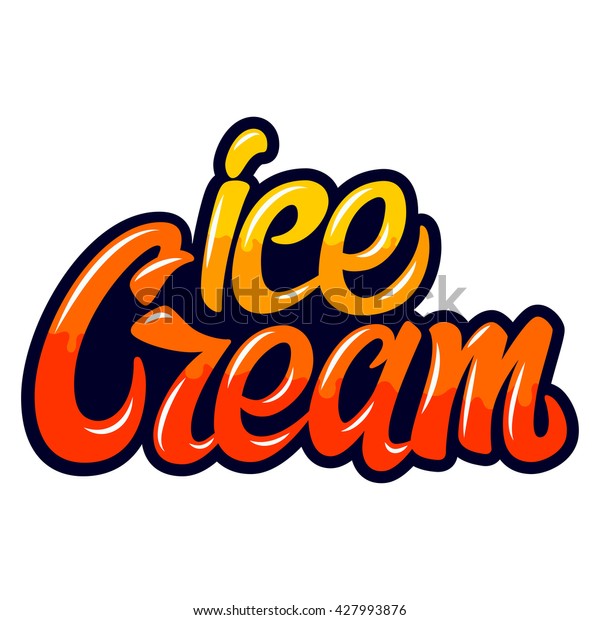 Handwritten Lettering Ice Cream Vector Element Stock Vector (Royalty ...