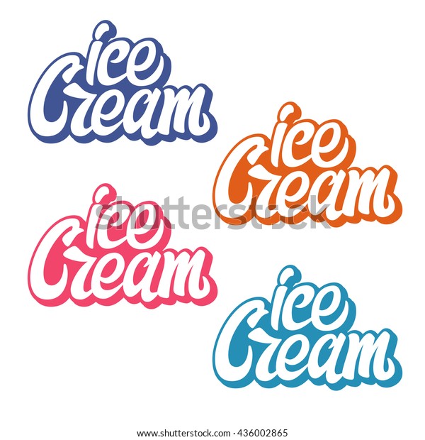 Letra manuscrita Ice Cream. Elemento vectorial para etiquetas, logos ...