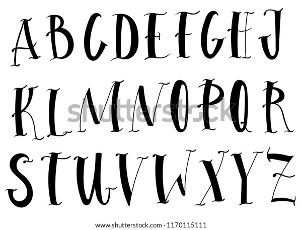 Handwritten Lettering Vector Font Aphabet On Stock Vector (Royalty Free ...