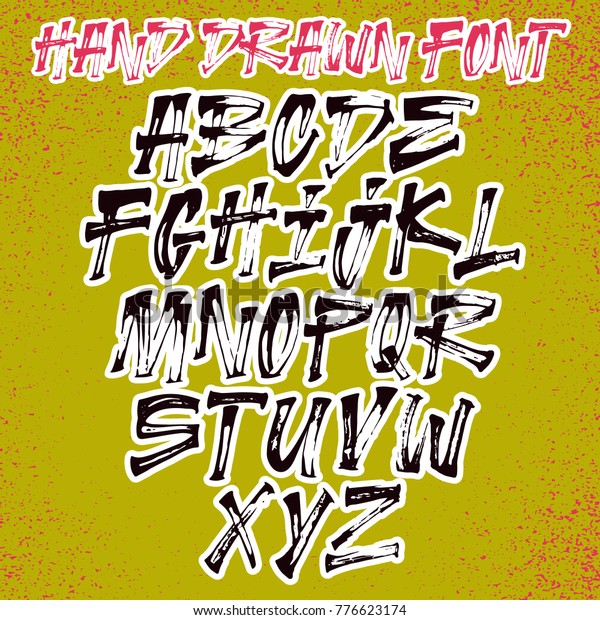 Handwritten Lettering Vector Font Aphabet Letters Stock Vector (Royalty ...