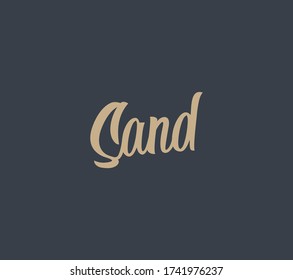 Handwritten Lettering Word Sand Script Vector Stock Vector (Royalty ...