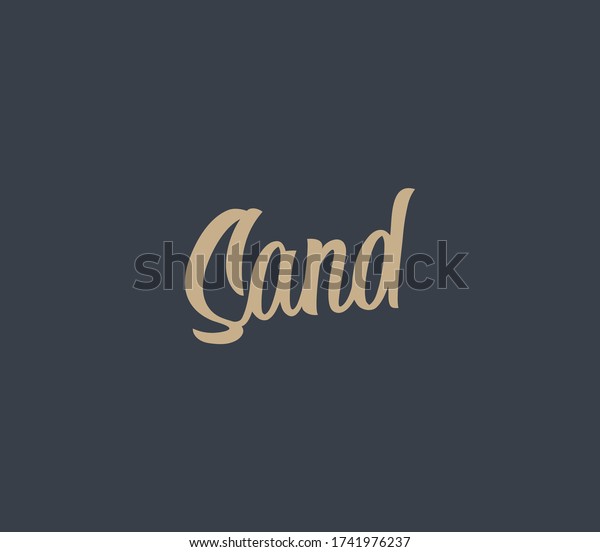 Handwritten Lettering Word Sand Script Vector Stock Vector (Royalty ...