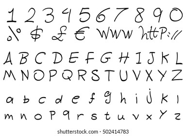Handwritten Letters Numbers 库存矢量图（免版税）502414783 | Shutterstock