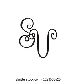 Handwritten Monogram Sv Icon Logo Swirls Stock Vector (Royalty Free ...