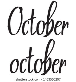 Handwritten Name Month October Stock Vector (Royalty Free) 1483550207 ...