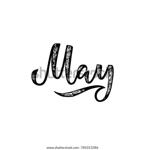 Handwritten names of months - May. Calligraphy words for calendars and ...