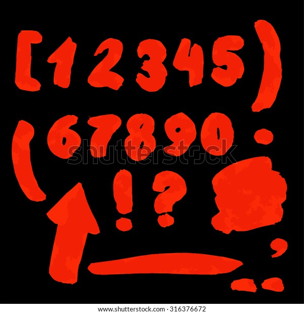 Handwritten Numbers Exclamation Question Marks Underscoressetvector ...