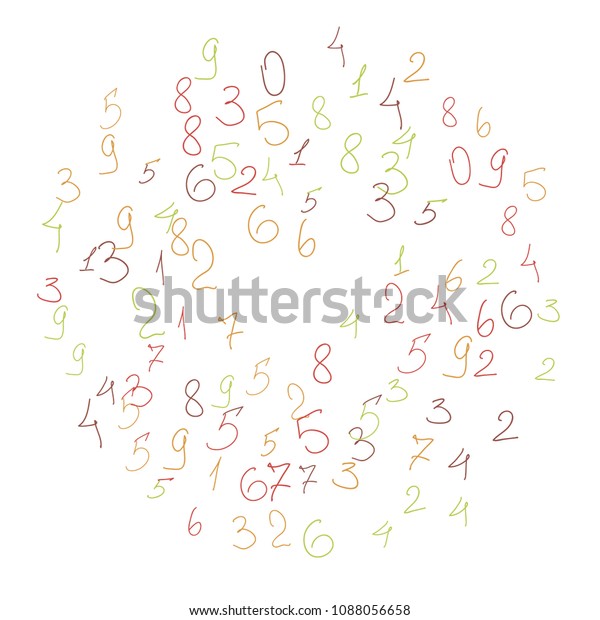 Handwritten Numbers Scribbled Handwritten Numbers Card Stock Vector ...