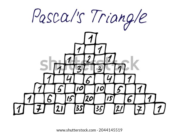 Handwritten Pascals Triangle Isolated On White: vetor stock (livre de ...