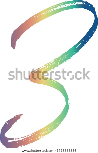 Handwritten Rainbow Color Number 3 Stock Vector (Royalty Free) 1798363336