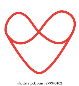 Handwritten Red Infinity Symbol Heart Stock Vector (Royalty Free ...