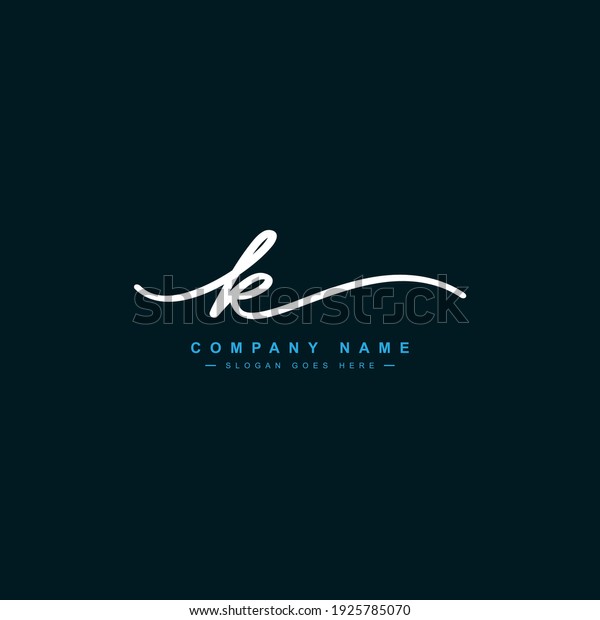 Handwritten Signature Logo for Initial Letter K