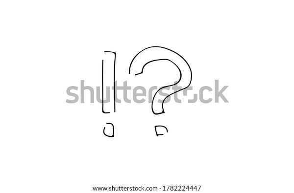 Handwritten Simple Icon Illustration Surprised Mark Stock Vector ...