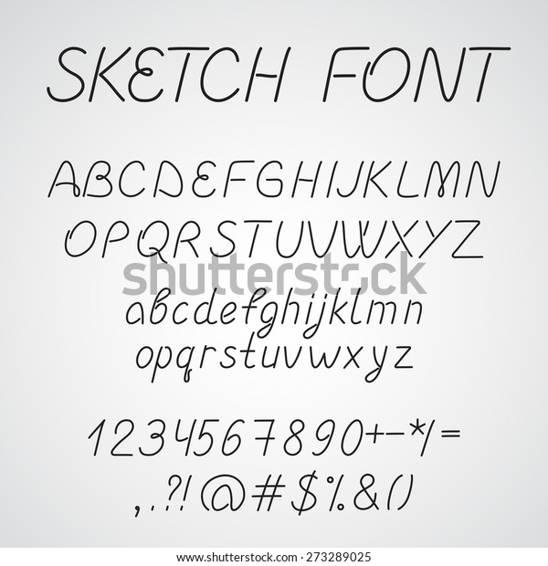 Handwritten Sketch Font Vector Letters Stock Vector (Royalty Free ...