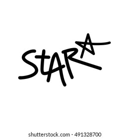 Handwritten Star Logo Design Template Stock Vector (Royalty Free ...