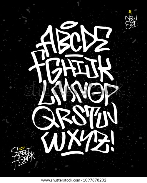 Handwritten Street Based Graffiti Font Stock Vector (Royalty Free ...