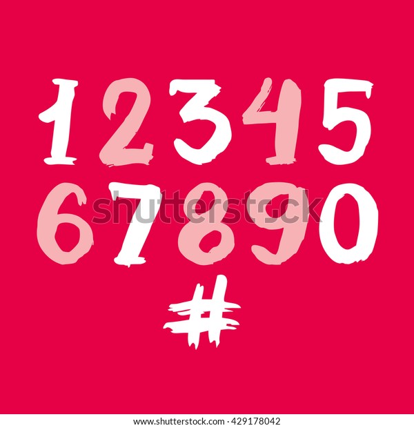 Handwritten Style Numbers Vector Illustration Stock Vector (Royalty ...