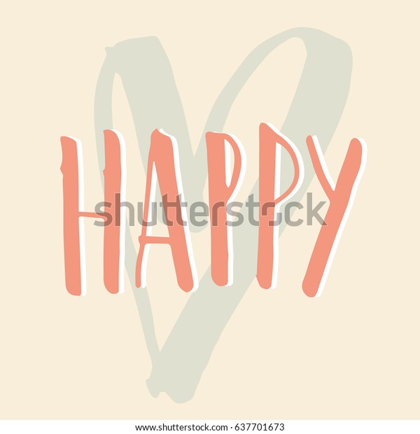 Handwritten Type Design Heart Pastel Colors Stock Vector (Royalty Free ...