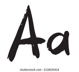 Letras manuscritas mayúsculas y minúsculas Aa.: vector de stock (libre ...