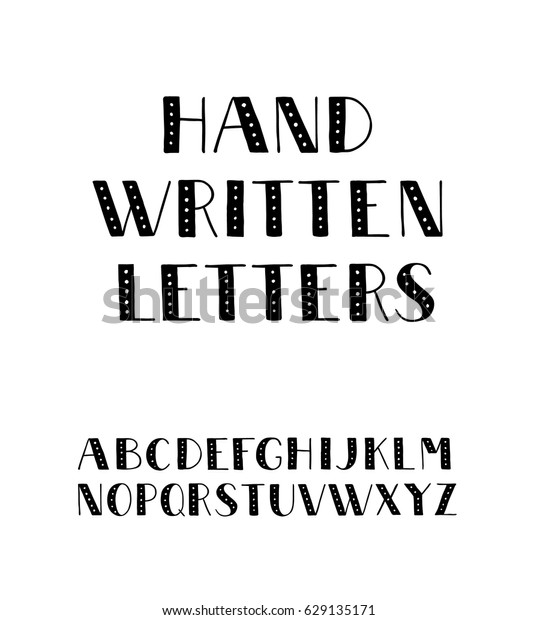 Handwritten Vector Alphabet Capital Dot Decorated Stock Vector (Royalty ...