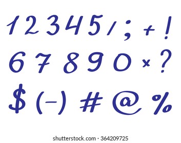 Handwritten Vector Numbers Symbols 库存矢量图（免版税）364209725 | Shutterstock