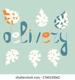 Handwritten Vector Typography Delivery Service Colored Stock Vector ...