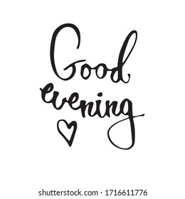 Handwritten Vector Word Good Evening Overlay Stock Vector (Royalty Free ...
